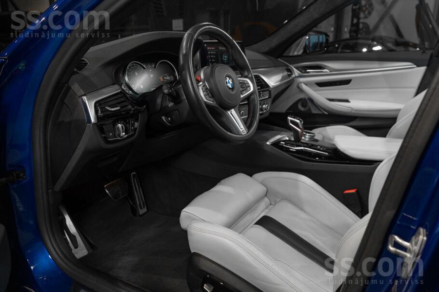 Blue BMW M5 2019 in Riga, with an engine capacity of 4.40 L and mileage of 71 thousand km for 64600 €, photo 12 on AUTOMOTO.COM.LV