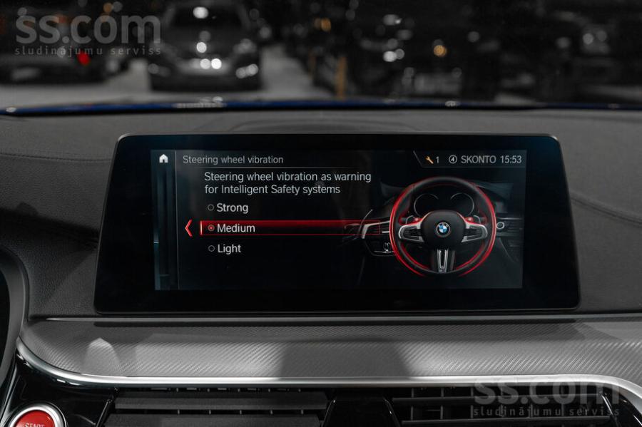 Blue BMW M5 2019 in Riga, with an engine capacity of 4.40 L and mileage of 71 thousand km for 64600 €, photo 29 on AUTOMOTO.COM.LV