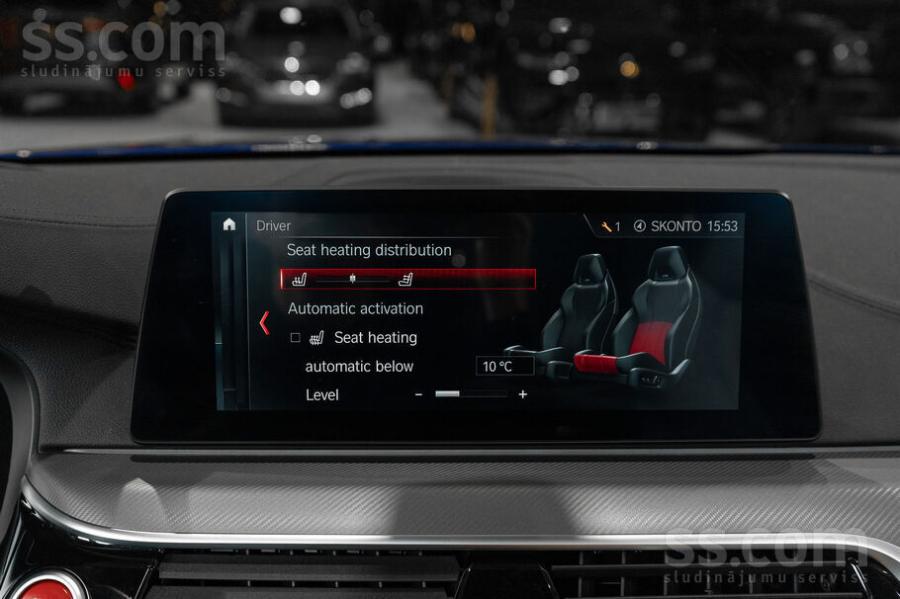 Blue BMW M5 2019 in Riga, with an engine capacity of 4.40 L and mileage of 71 thousand km for 64600 €, photo 30 on AUTOMOTO.COM.LV
