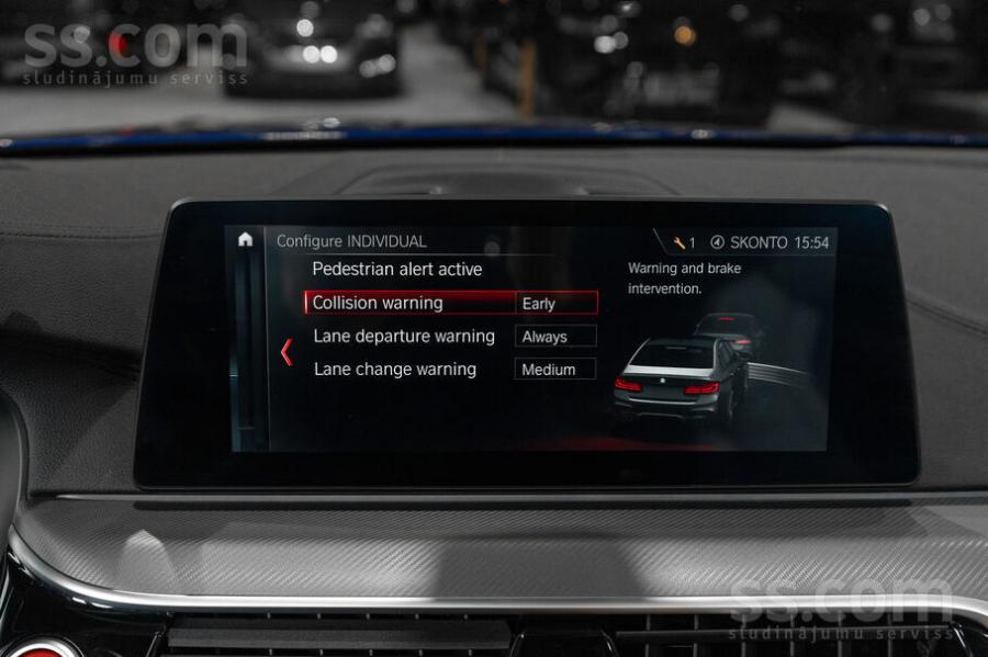 Blue BMW M5 2019 in Riga, with an engine capacity of 4.40 L and mileage of 71 thousand km for 64600 €, photo 33 on AUTOMOTO.COM.LV