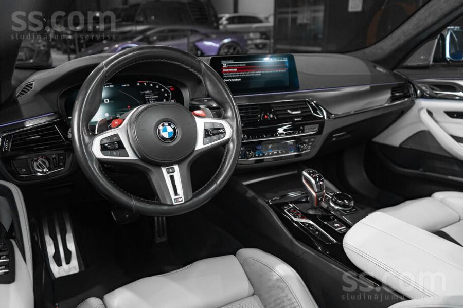 Zils BMW M5 2020 Rīga, ar dzinēja tilpumu 4.40 L un nobraukumu 54 tūkst. km par 64000 €, foto 11 vietnē AUTOMOTO.COM.LV