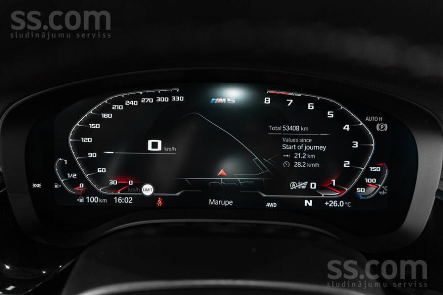 Zils BMW M5 2020 Rīga, ar dzinēja tilpumu 4.40 L un nobraukumu 54 tūkst. km par 64000 €, foto 23 vietnē AUTOMOTO.COM.LV