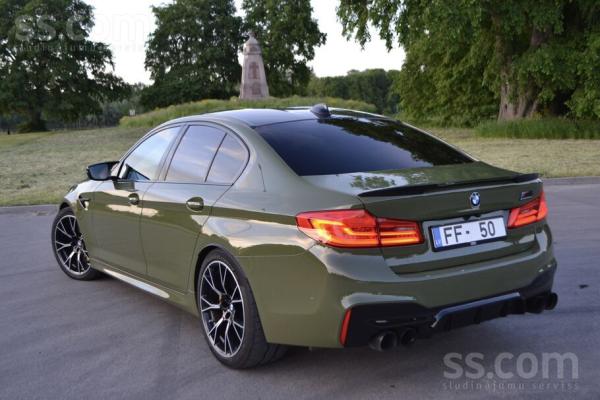 BMW M5 2021 in Riga on AUTOMOTO.COM.LV Green BMW M5 2021 in Riga, with an engine capacity of 4.40 L and mileage of 58 thousand km for 68500 €, photo 6 on AUTOMOTO.COM.LV
