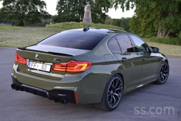 BMW M5 2021 in Riga on AUTOMOTO.COM.LV Green BMW M5 2021 in Riga, with an engine capacity of 4.40 L and mileage of 58 thousand km for 68500 €, photo 7 on AUTOMOTO.COM.LV
