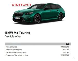 Green BMW M5 2025 in Kaunas, with an engine capacity of 4.40 L and mileage of 20 thousand km for 115500 €, photo 21 on AUTOMOTO.COM.LV