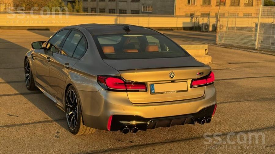 Grey BMW M5 2019 in Riga, with an engine capacity of 4.40 L and mileage of 108 thousand km for 59990 €, photo 5 on AUTOMOTO.COM.LV