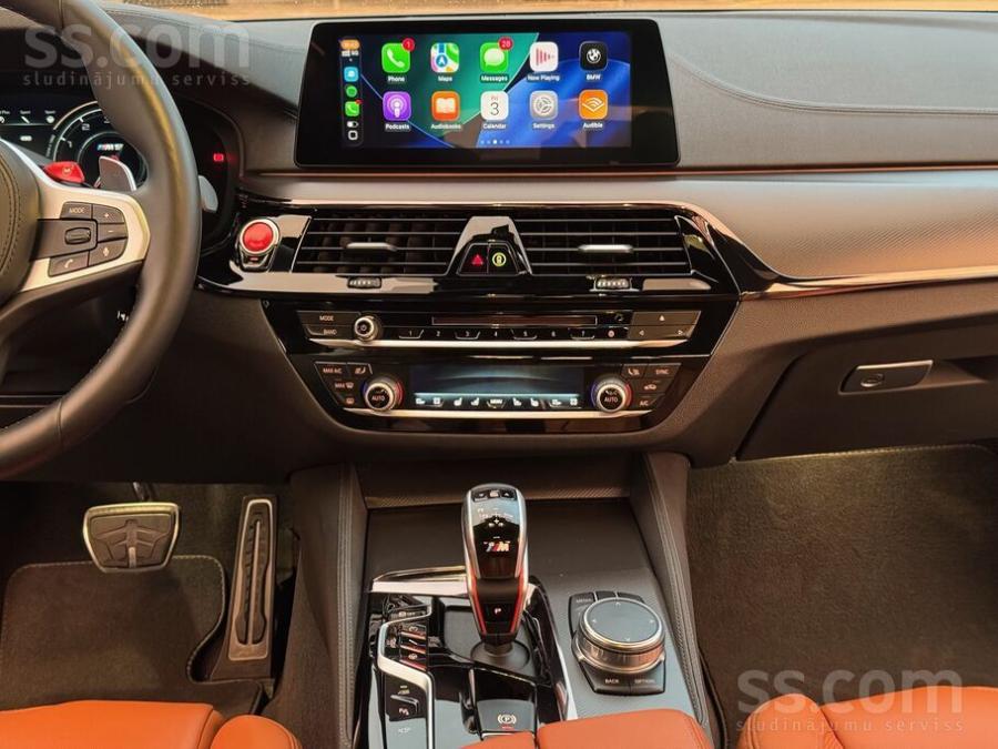 Grey BMW M5 2019 in Riga, with an engine capacity of 4.40 L and mileage of 108 thousand km for 59990 €, photo 14 on AUTOMOTO.COM.LV