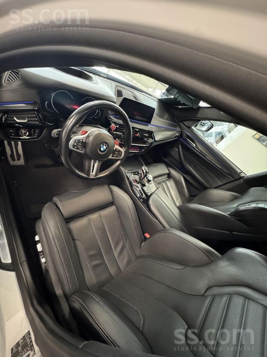 White BMW M5 2019 in Riga, with an engine capacity of 4.40 L and mileage of 100 thousand km for 60000 €, photo 7 on AUTOMOTO.COM.LV