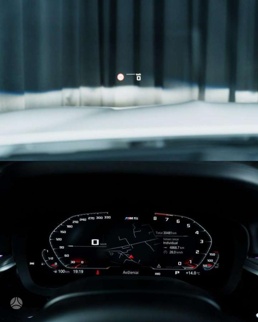 White BMW M5 2020 in Vilnius, with an engine capacity of 4.40 L and mileage of 30 thousand km for 54500 €, photo 25 on AUTOMOTO.COM.LV