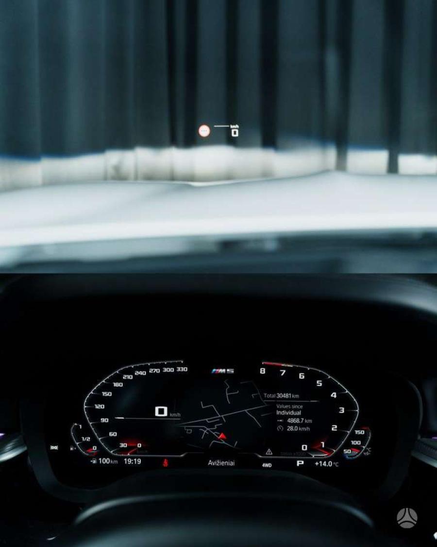 White BMW M5 2020 in Vilnius, with an engine capacity of 4.40 L and mileage of 30 thousand km for 49000 €, photo 25 on AUTOMOTO.COM.LV