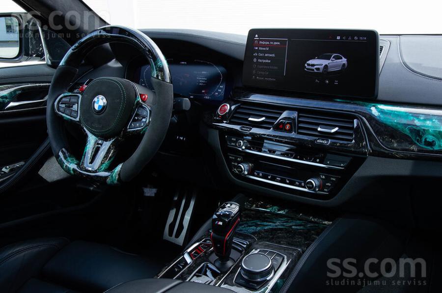 White BMW M5 2022 in Riga, with an engine capacity of 4.40 L and mileage of 81 thousand km for 79000 €, photo 8 on AUTOMOTO.COM.LV