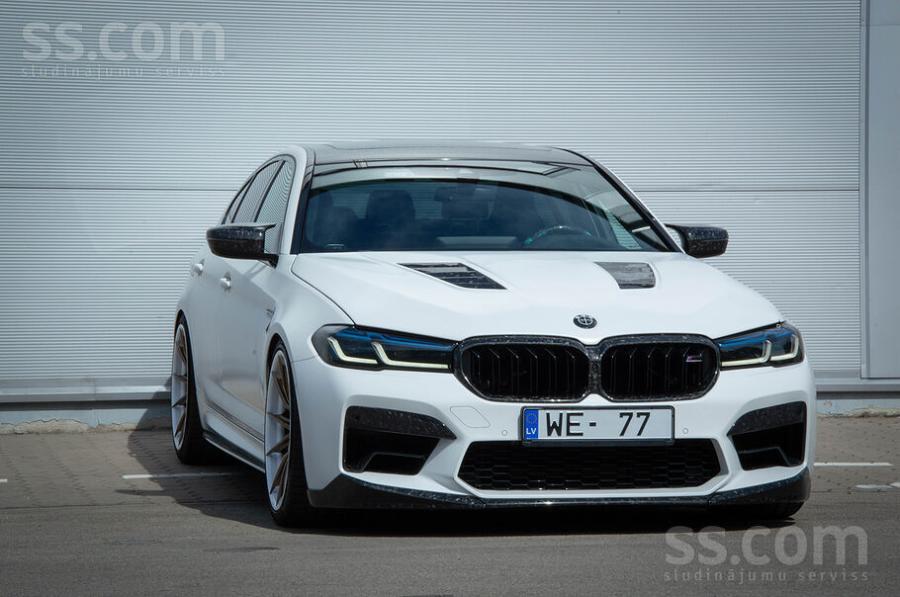 White BMW M5 2022 in Riga, with an engine capacity of 4.40 L and mileage of 81 thousand km for 79000 €, photo 15 on AUTOMOTO.COM.LV