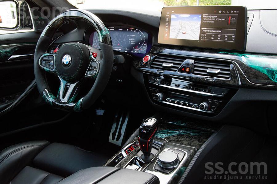White BMW M5 2022 in Riga, with an engine capacity of 4.40 L and mileage of 81 thousand km for 79000 €, photo 23 on AUTOMOTO.COM.LV