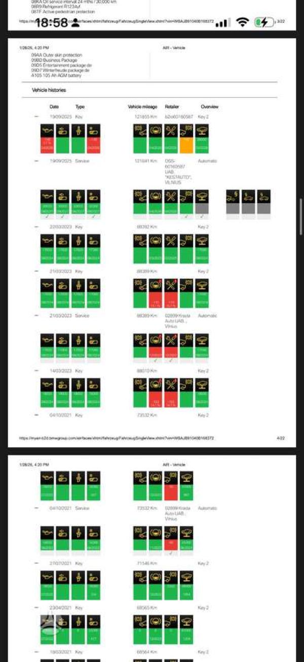 White BMW M550 2018 in Vilnius, with an engine capacity of 4.40 L and mileage of 127 thousand km for 28000 €, photo 8 on AUTOMOTO.COM.LV