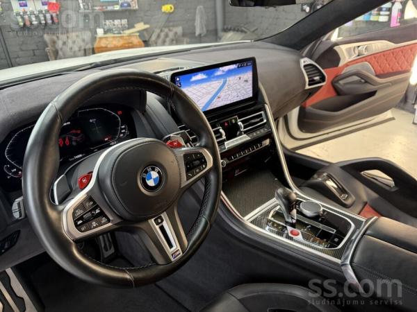 White BMW M8 2022 in Liepaja, with an engine capacity of 4.40 L and mileage of 72 thousand km for 82000 €, photo 9 on AUTOMOTO.COM.LV