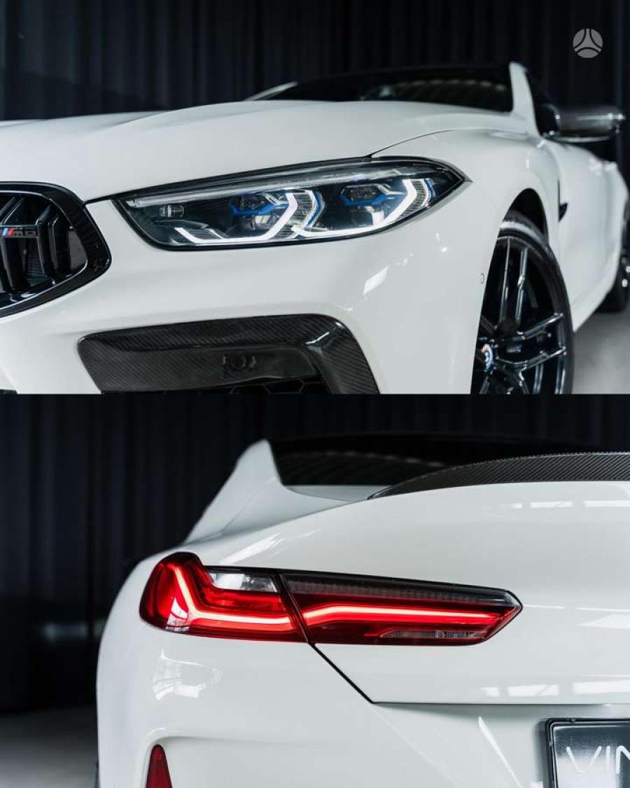 White BMW M8 2022 in Vilnius, with an engine capacity of 4.40 L and mileage of 49 thousand km for 57999 €, photo 9 on AUTOMOTO.COM.LV