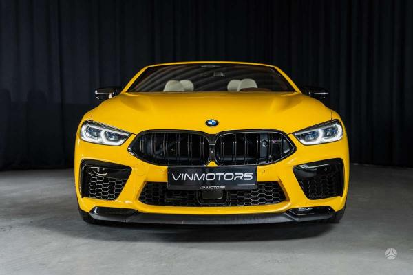 Yellow BMW M8 2022 in Vilnius, with an engine capacity of 4.40 L and mileage of 48 thousand km for 99999 €, photo 3 on AUTOMOTO.COM.LV