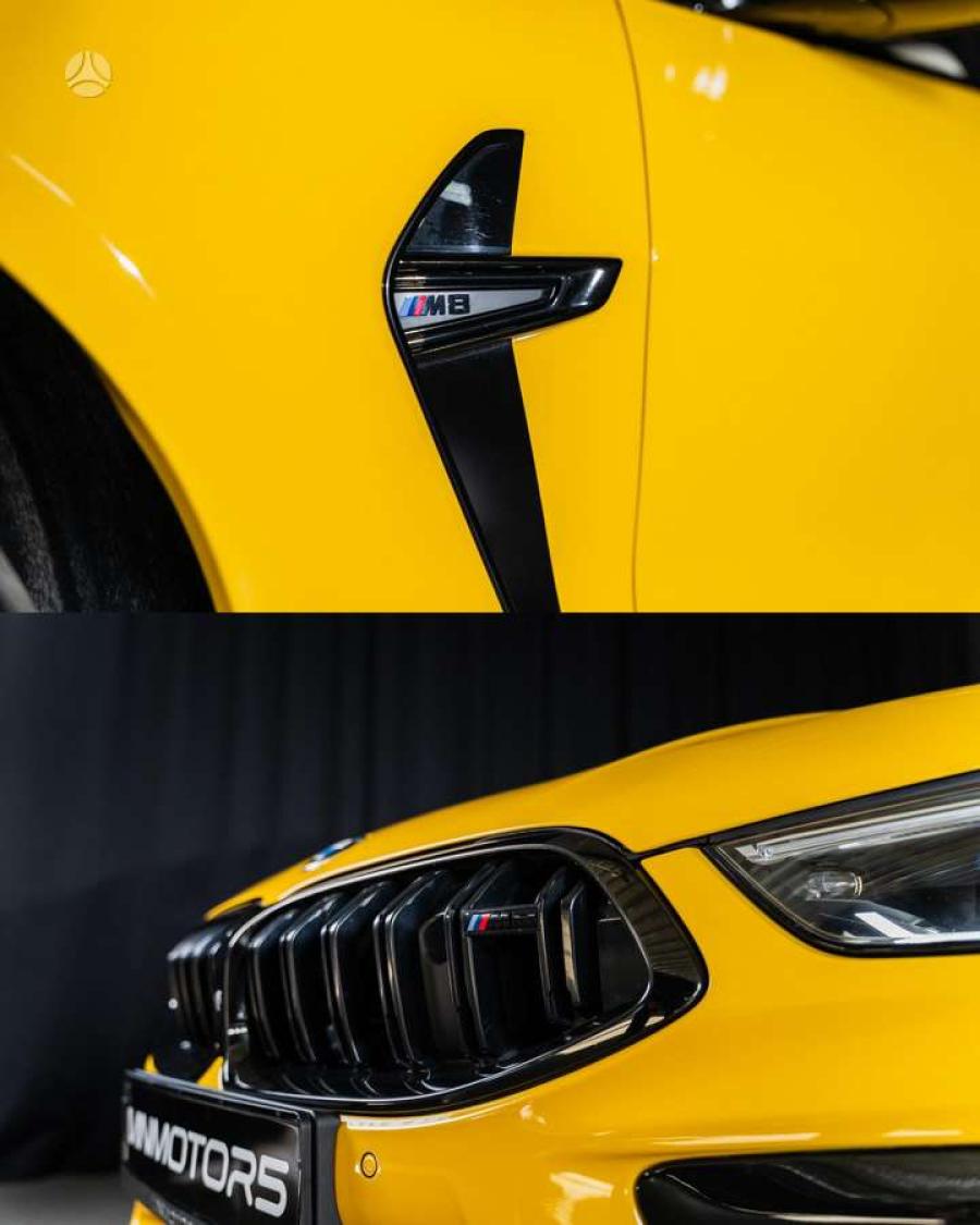 Yellow BMW M8 2022 in Vilnius, with an engine capacity of 4.40 L and mileage of 48 thousand km for 99999 €, photo 13 on AUTOMOTO.COM.LV