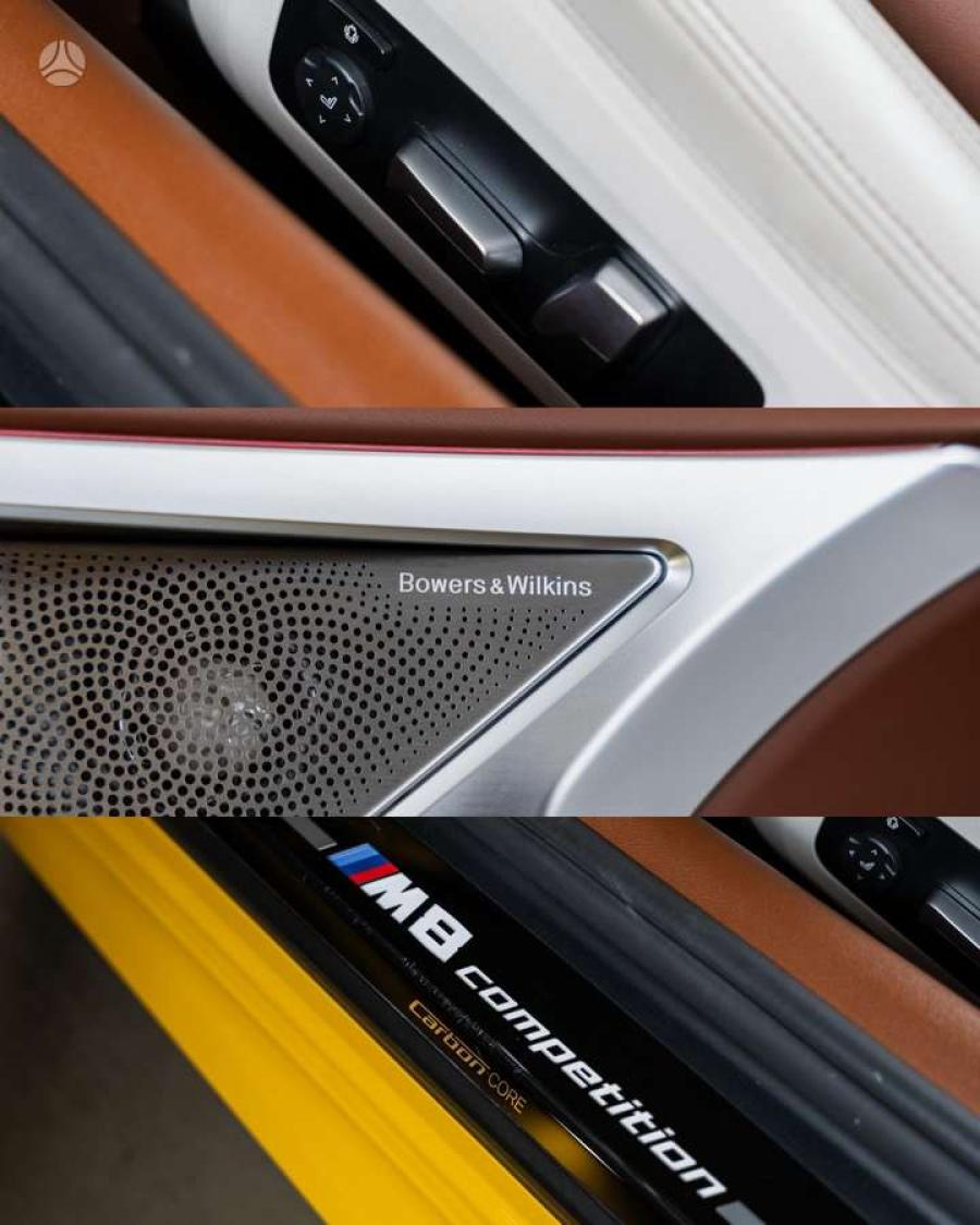 Yellow BMW M8 2022 in Vilnius, with an engine capacity of 4.40 L and mileage of 48 thousand km for 99999 €, photo 20 on AUTOMOTO.COM.LV