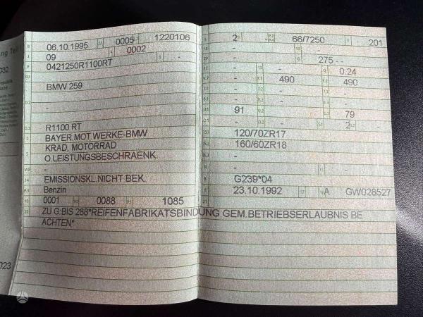 БМВ R 1100RT 1995 в Паневежис, объемом двигателя 1.10 л и пробегом 79 тыс. км за 2650 €, фото 9 на AUTOMOTO.COM.LV