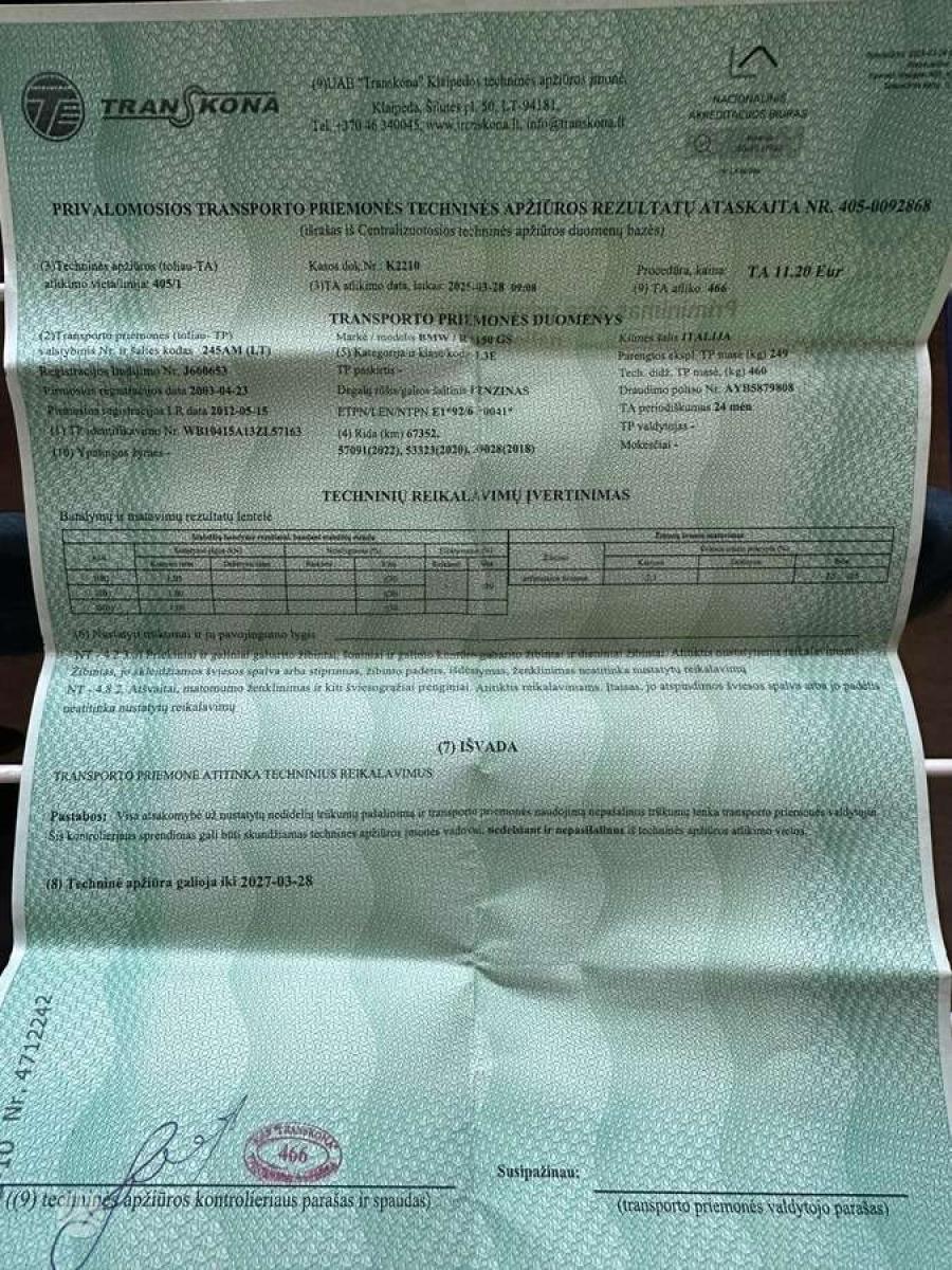Черный БМВ R 1150GS 2003 в Клайпеда, объемом двигателя 1.15 л и пробегом 78 тыс. км за 3200 €, фото 12 на AUTOMOTO.COM.LV