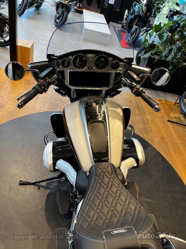 White BMW R 18 2024 in Tallinn, with an engine capacity of 1.80 L and mileage of 1 thousand km for 23990 €, photo 6 on AUTOMOTO.COM.LV