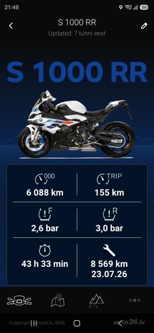 Black BMW S 1000RR 2023 in Tallinn, with an engine capacity of 1.00 L and mileage of 6 thousand km for 25000 €, photo 14 on AUTOMOTO.COM.LV