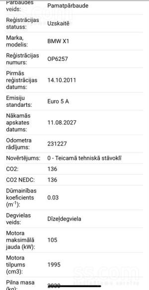 Черный БМВ Х1 2011 в Екабпилс, объемом двигателя 2.00 л и пробегом 231 тыс. км за 6200 €, фото 20 на AUTOMOTO.COM.LV