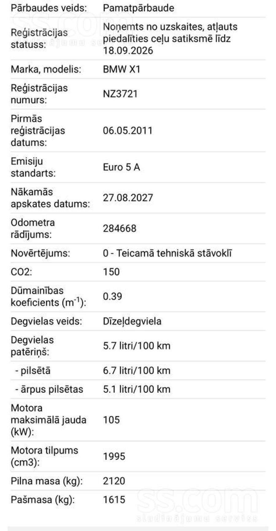 Melns BMW X1 2011 Jūrmala, ar dzinēja tilpumu 2.00 L un nobraukumu 286 tūkst. km par 5650 €, foto 36 vietnē AUTOMOTO.COM.LV