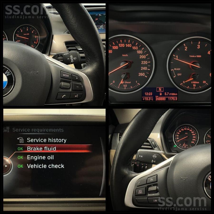 Black BMW X1 2016 in Jurmala, with an engine capacity of 2.00 L and mileage of 269 thousand km for 11990 €, photo 33 on AUTOMOTO.COM.LV