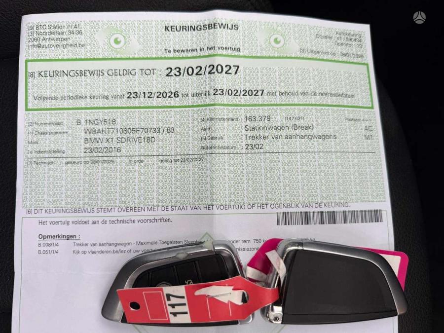 Black BMW X1 2016 in Raseiniai, with an engine capacity of 2.00 L and mileage of 171 thousand km for 9300 €, photo 17 on AUTOMOTO.COM.LV