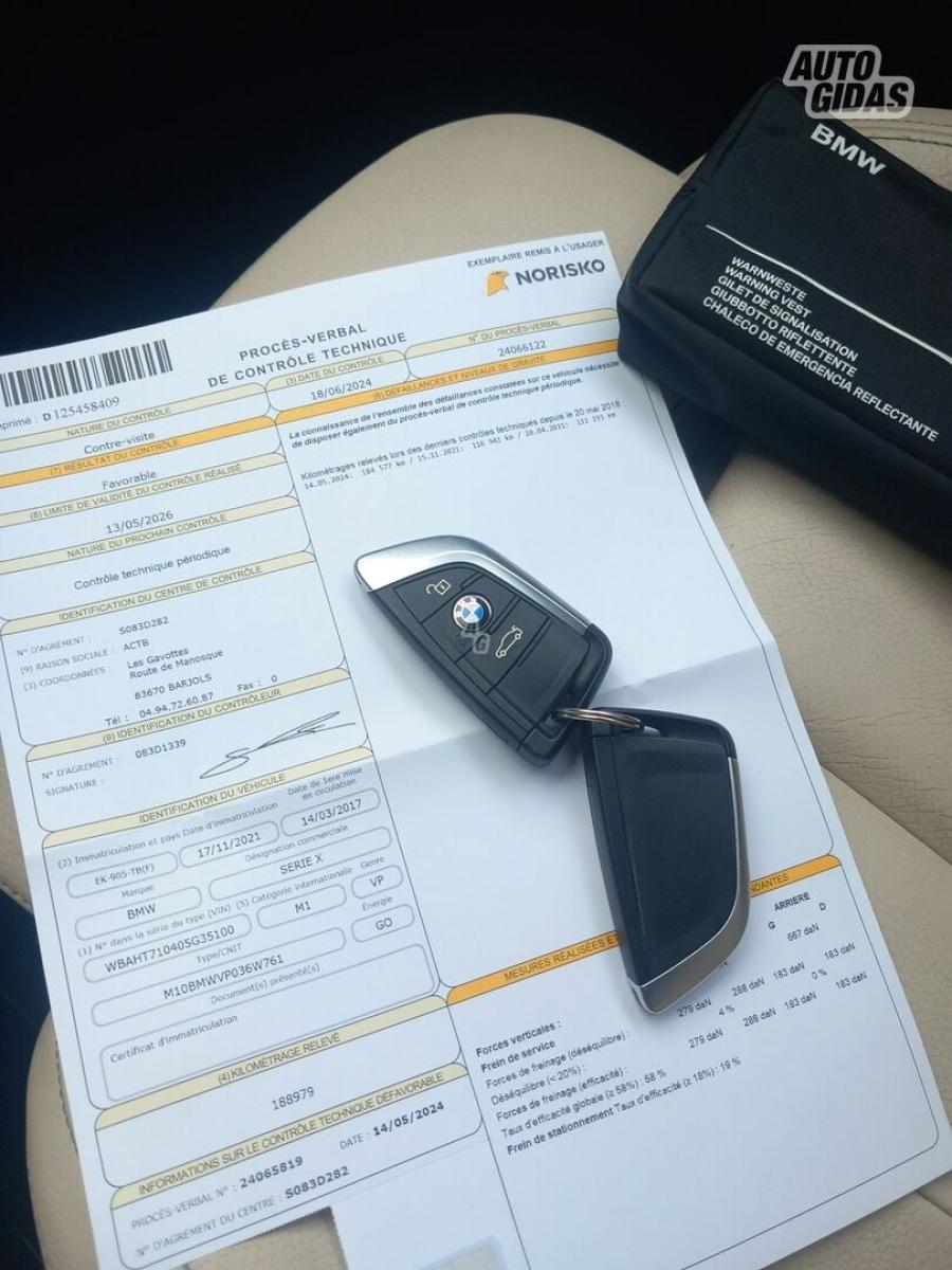 Black BMW X1 2017 in Utena, with an engine capacity of 2.00 L and mileage of 233 thousand km for 13300 €, photo 20 on AUTOMOTO.COM.LV