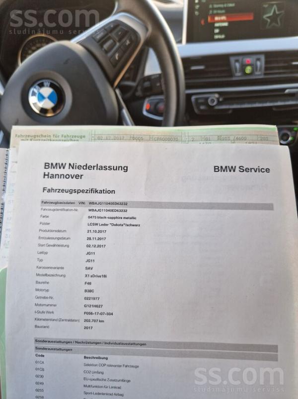 Melns BMW X1 2017 Tukums, ar dzinēja tilpumu 1.50 L un nobraukumu 203 tūkst. km par 12500 €, foto 5 vietnē AUTOMOTO.COM.LV