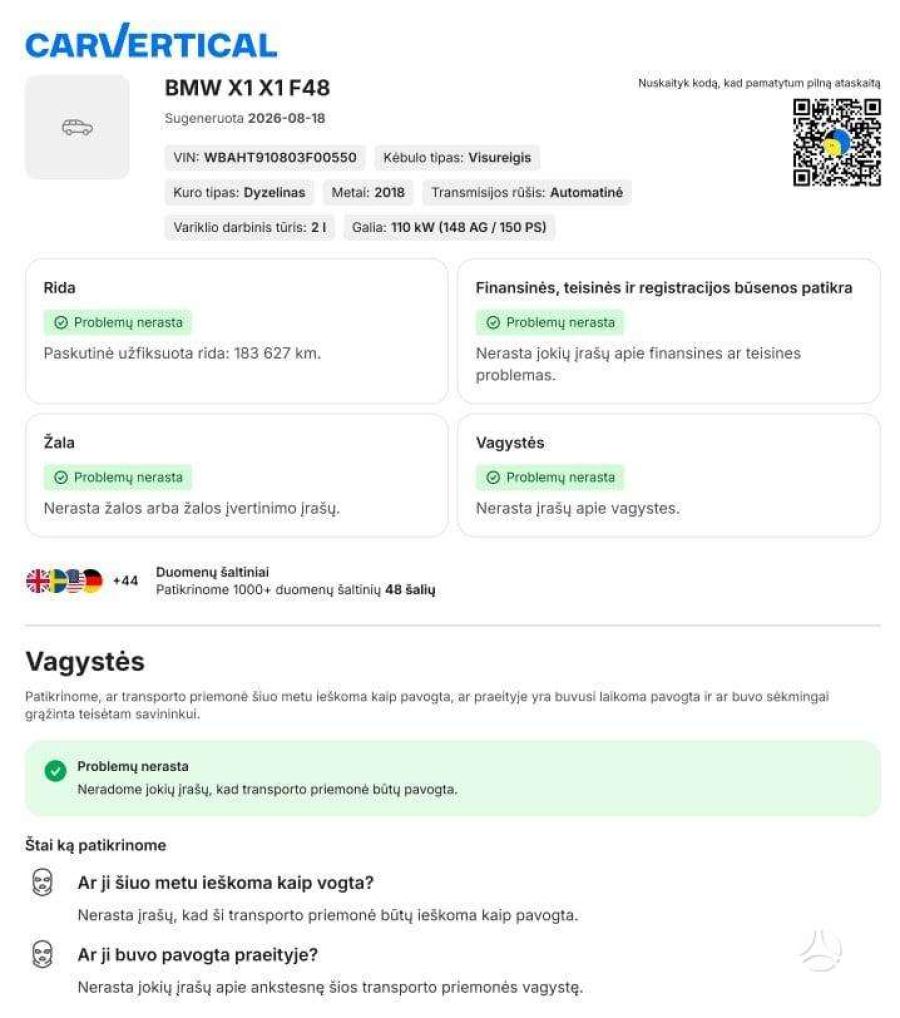 Черный БМВ Х1 2018 в Друскининкай, объемом двигателя 2.00 л и пробегом 213 тыс. км за 14500 €, фото 28 на AUTOMOTO.COM.LV