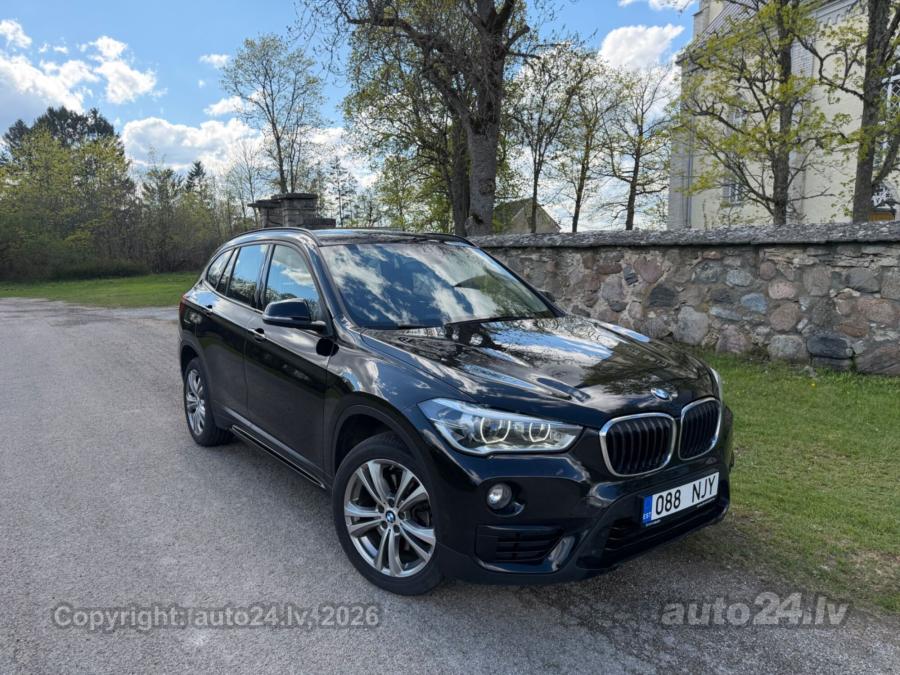 Black BMW X1 2019 in Tallinn, with an engine capacity of 2.00 L and mileage of 103 thousand km for 21599 €, photo 6 on AUTOMOTO.COM.LV