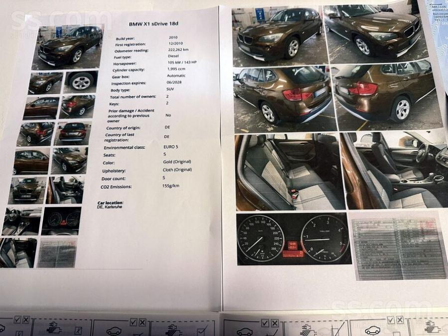 Brūns BMW X1 2010 Rīga, ar dzinēja tilpumu 2.00 L un nobraukumu 222 tūkst. km par 6500 €, foto 25 vietnē AUTOMOTO.COM.LV
