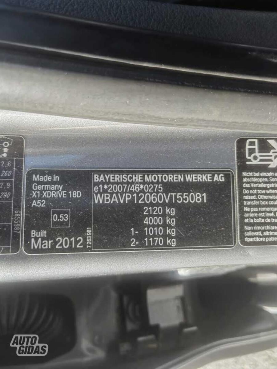 BMW X1 2012 in Kaunas, with an engine capacity of 2.00 L and mileage of 101 thousand km for 3150 €, photo 9 on AUTOMOTO.COM.LV