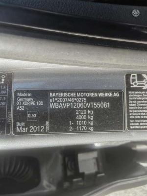 Pelēks BMW X1 2012 Kauņa, ar dzinēja tilpumu 2.00 L un nobraukumu 101 tūkst. km par 2650 €, foto 20 vietnē AUTOMOTO.COM.LV