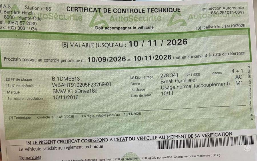 Grey BMW X1 2016 in Raseiniai, with an engine capacity of 2.00 L and mileage of 296 thousand km for 12999 €, photo 32 on AUTOMOTO.COM.LV
