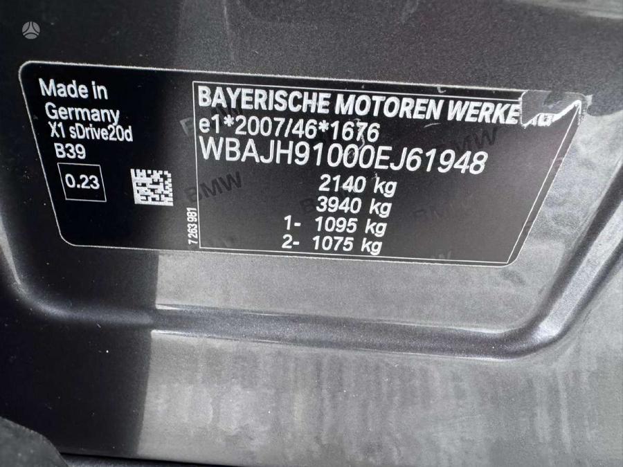 Серый БМВ Х1 2019 в Вильнюс, объемом двигателя 2.00 л и пробегом 49 тыс. км за 15950 €, фото 29 на AUTOMOTO.COM.LV