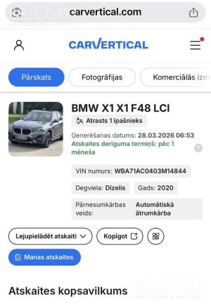 Grey BMW X1 2020 in Ogre, with an engine capacity of 2.00 L and mileage of 294 thousand km for 13970 €, photo 31 on AUTOMOTO.COM.LV