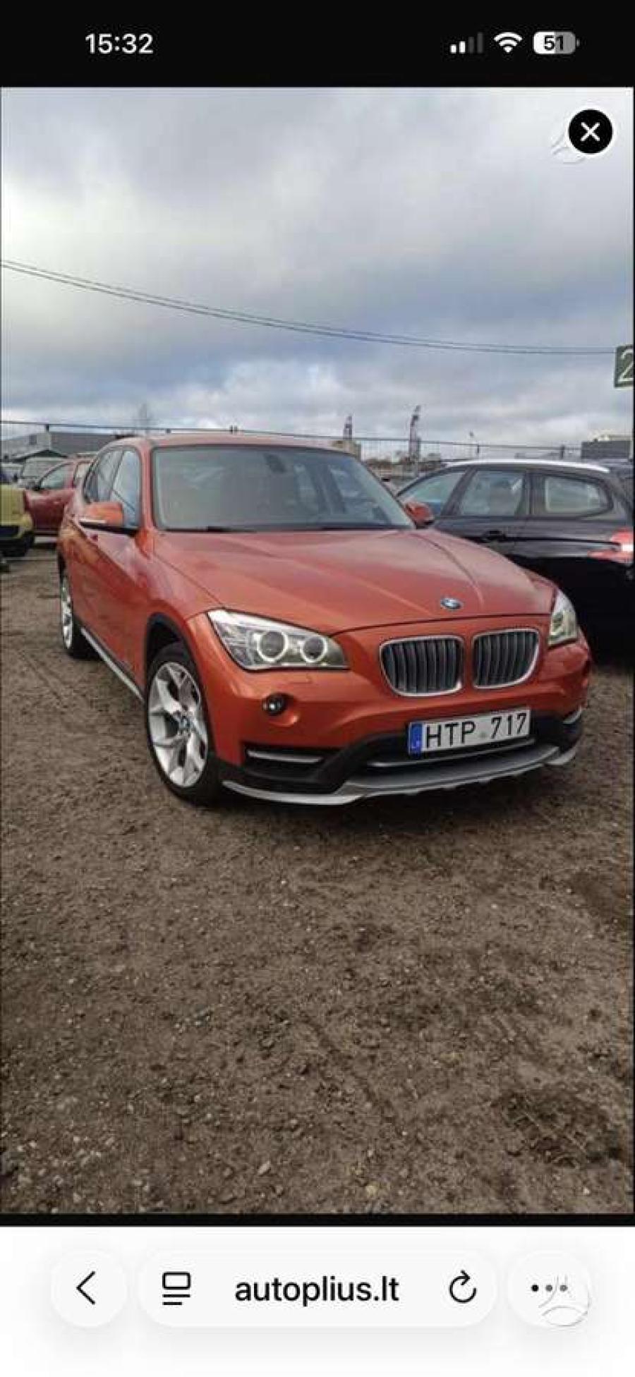 Oranžs BMW X1 2015 Kauņa, ar dzinēja tilpumu 2.00 L un nobraukumu 153 tūkst. km par 7900 €, foto 1 vietnē AUTOMOTO.COM.LV