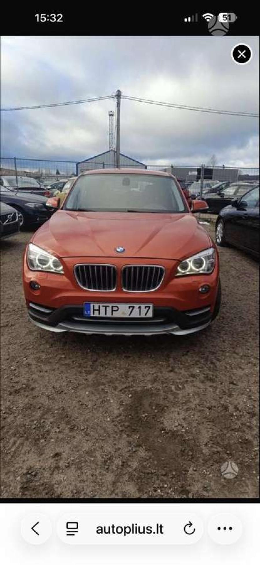 Oranžs BMW X1 2015 Kauņa, ar dzinēja tilpumu 2.00 L un nobraukumu 153 tūkst. km par 7900 €, foto 3 vietnē AUTOMOTO.COM.LV