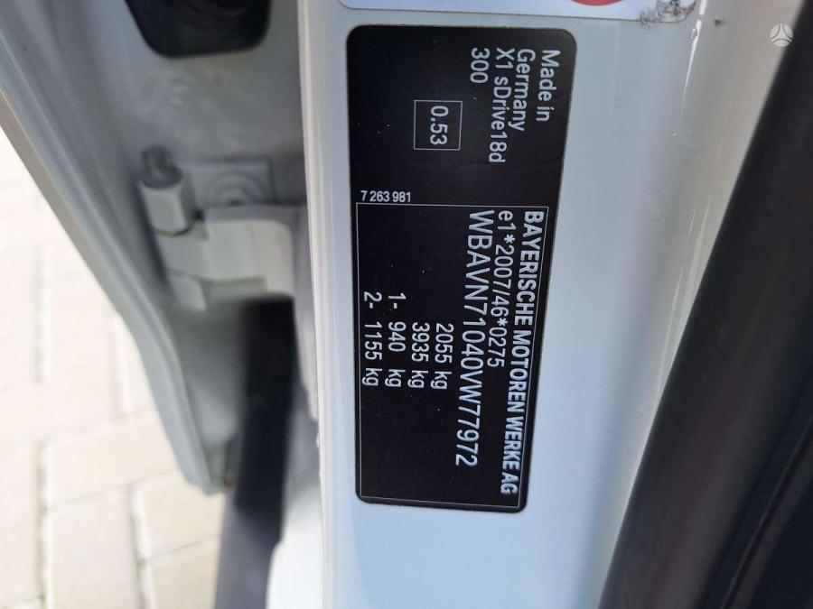 Белый БМВ Х1 2012 в Таураге, объемом двигателя 2.00 л и пробегом 221 тыс. км за 6650 €, фото 18 на AUTOMOTO.COM.LV