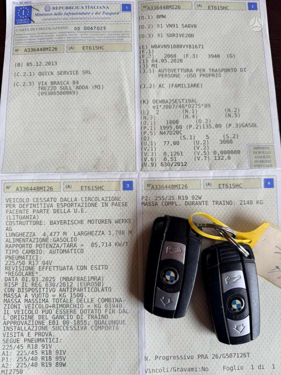 Белый БМВ Х1 2013 в Паневежис, объемом двигателя 2.00 л и пробегом 238 тыс. км за 5850 €, фото 22 на AUTOMOTO.COM.LV