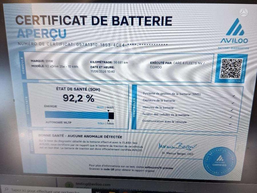 Серый БМВ X2 2022 в Вильнюс, объемом двигателя 1.50 л и пробегом 37 тыс. км за 27999 €, фото 22 на AUTOMOTO.COM.LV