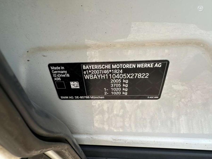 Balts BMW X2 2023 Viļņa, ar dzinēja tilpumu 1.50 L un nobraukumu 121 tūkst. km par 17990 €, foto 25 vietnē AUTOMOTO.COM.LV
