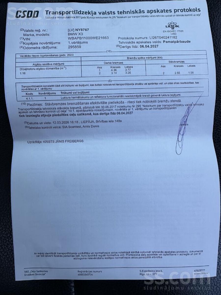 Melns BMW X3 2005 Liepāja, ar dzinēja tilpumu 2.00 L un nobraukumu 297 tūkst. km par 4500 €, foto 22 vietnē AUTOMOTO.COM.LV
