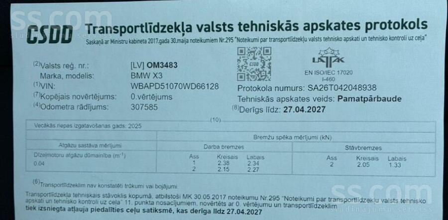 Melns BMW X3 2006 Kuldīga, ar dzinēja tilpumu 3.00 L un nobraukumu 308 tūkst. km par 5490 €, foto 29 vietnē AUTOMOTO.COM.LV