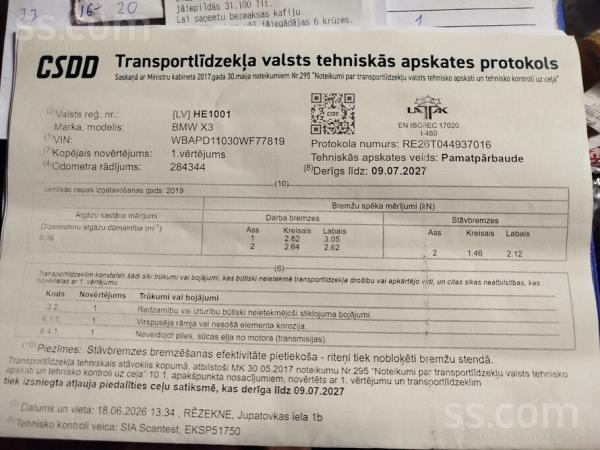Black BMW X3 2006 in Rezekne, with an engine capacity of 2.00 L and mileage of 284 thousand km for 3500 €, photo 8 on AUTOMOTO.COM.LV